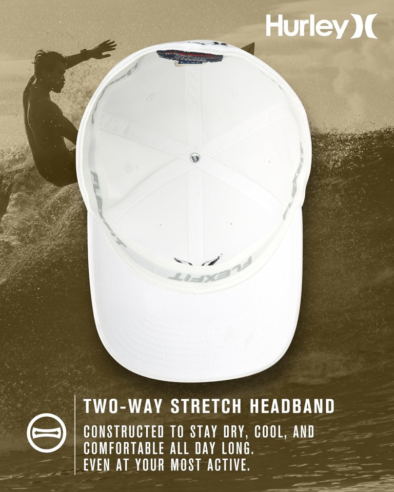 Hurley Mens Baseball Cap - Flexfit Fitted Baseball Caps for Men (Sizes ...