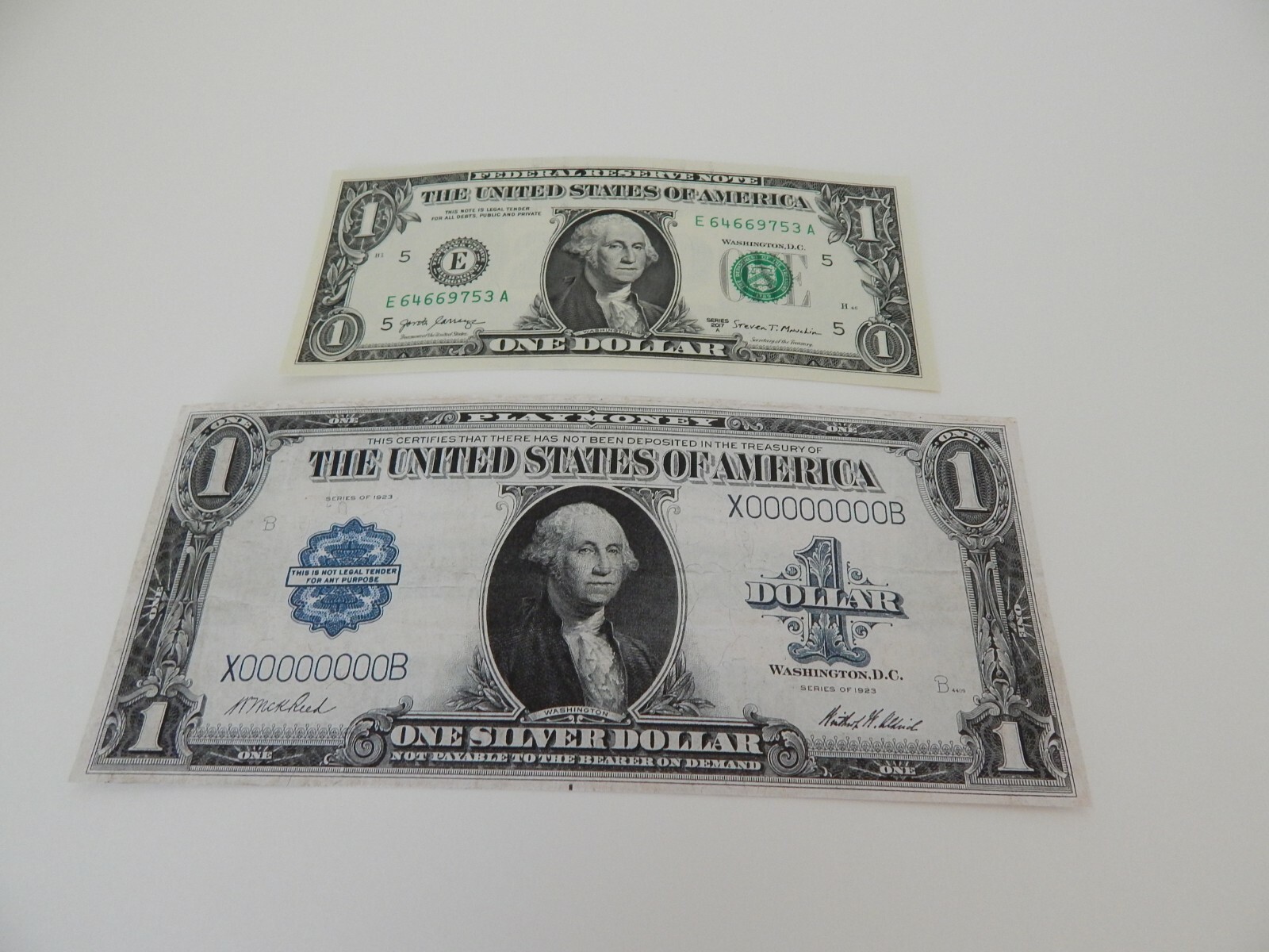 Reproduction US $1 Dollar Bill Series 1923 Large size with Blue seal ...