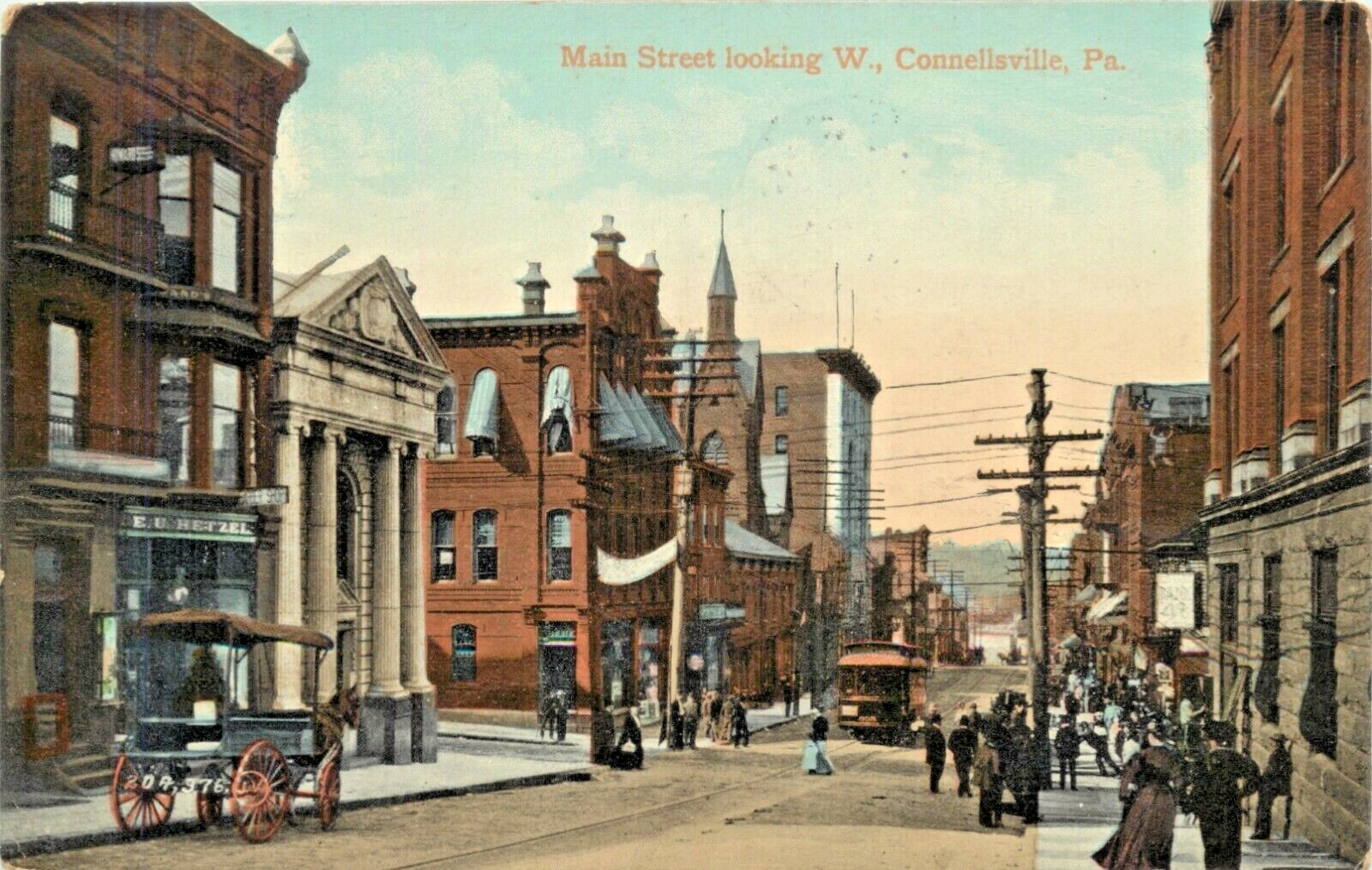 A View Of Main Street, Looking West, Connellsville, Pennsylvania PA ...