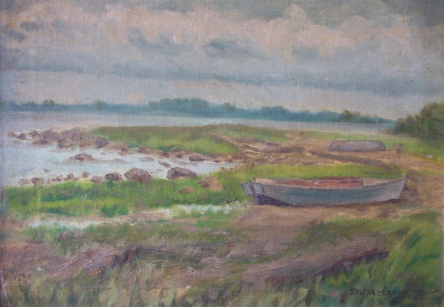 SAMUEL WILSON FRAZER 1866-1954 Antique Oil Painting Signed Listed ...