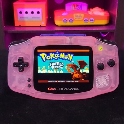Fushia Pink Game Boy Advance GBA Console with iPS Backlit LCD MOD ...