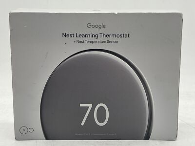 Google Nest Learning Thermostat 4th Gen GA05551-US & Sensor Polished ...