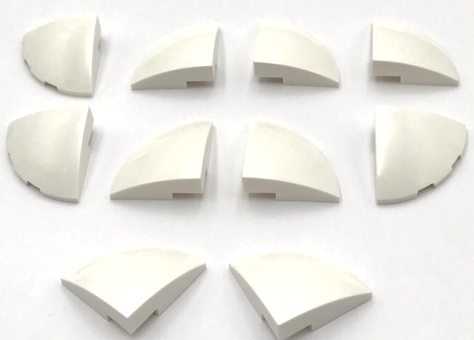 Lego 10 New White Slope Sloped Curved 3 x 3 Corner Round Pieces | eBay