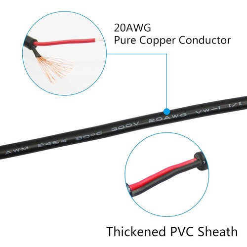 USB C to 2 Pin Bare Wire Open End Power Cable 11inch, 20AWG 5V/5A Type ...