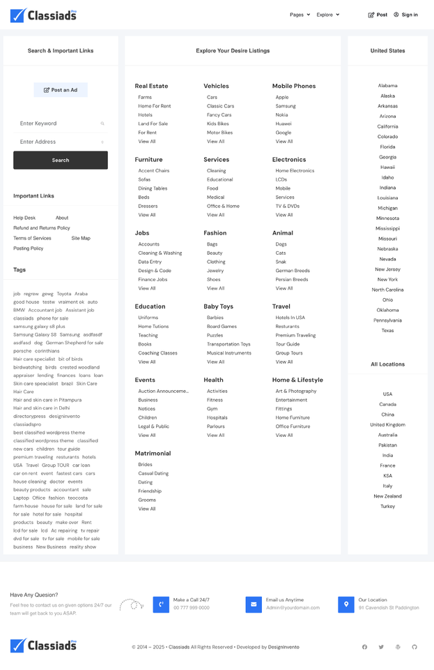 Craigslist Classified Websites Design for Sale with Free VPS Web ...