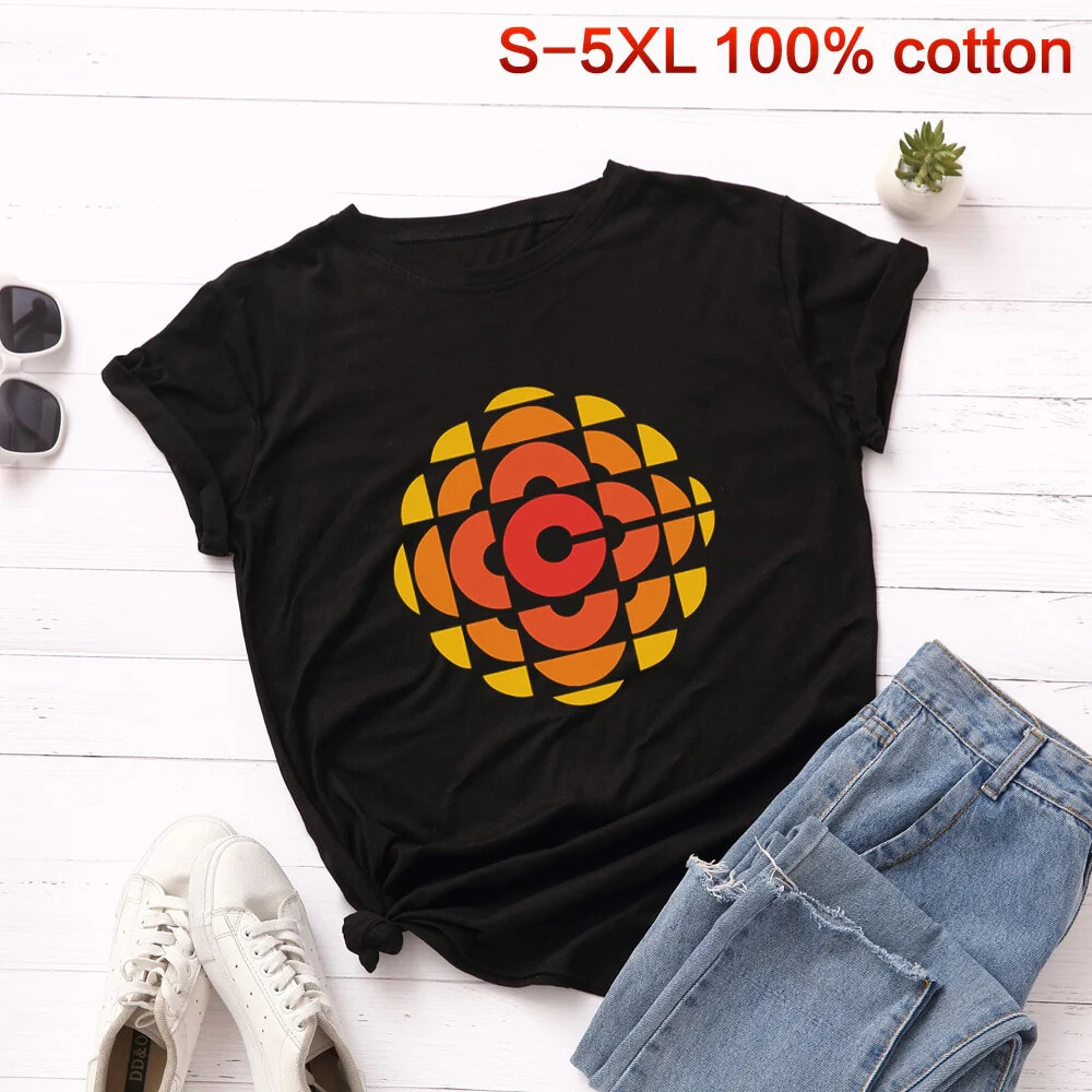 Geometric Pattern Women's Cotton Tee | Stylish Graphic Shirt for Spring ...