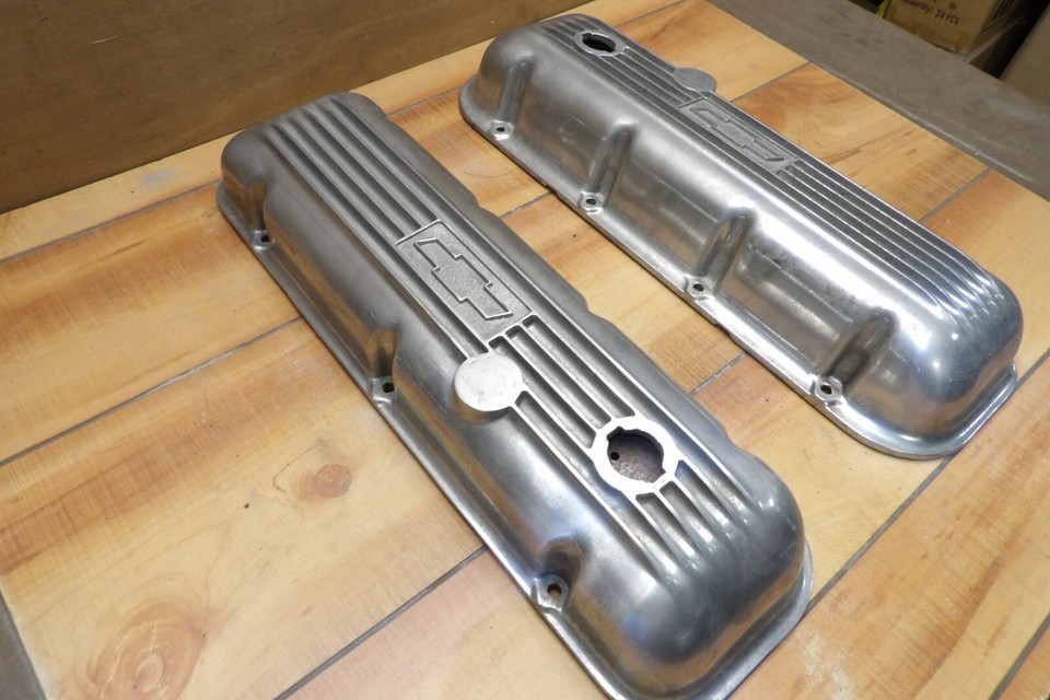 Bowtie Big Block Chevy Aluminum Finned Valve Covers Vintage Motion ...