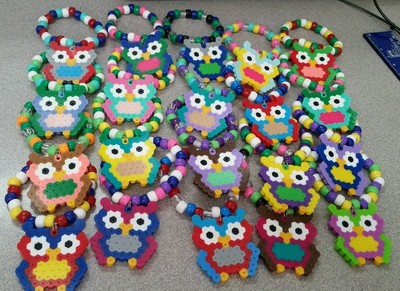 EDC RAVE PERLER BEAD KANDI! OWLS! 10 OWL Bracelets - Rave Kandi, EDM ...