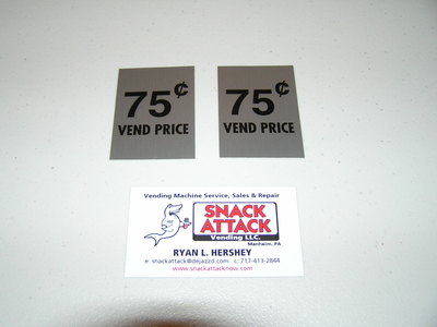 (2) SODA VENDING MACHINE Decals ".75 VEND PRICE" / Free Ship! | eBay