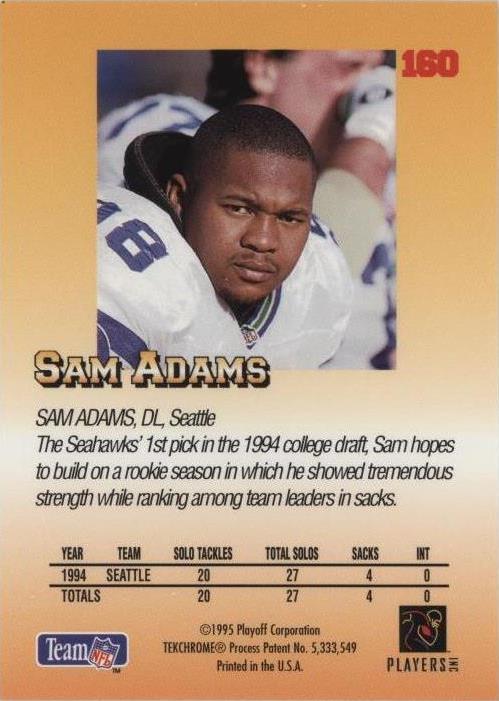 1995 Playoff Prime Sam Adams #160 for sale | eBay
