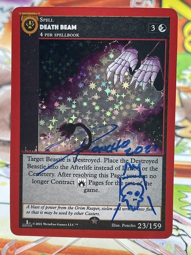 MetaZoo Cryptid Nation 1st Edition Death Beam 23/159 🔥Signed + Doodle🔥 ...