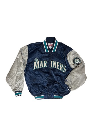Vtg 90's Starter Diamond Collection MLB Seattle Mariners Satin Jacket ...