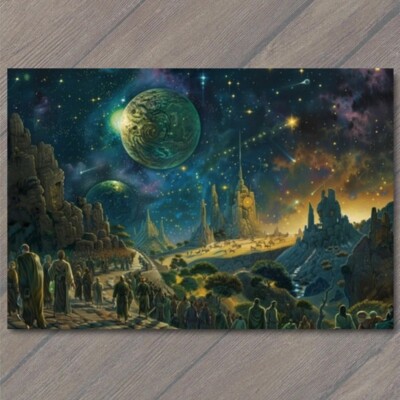 POSTCARD Alien God Civilization Religious Deity Ceremony Sacred Ritual ...