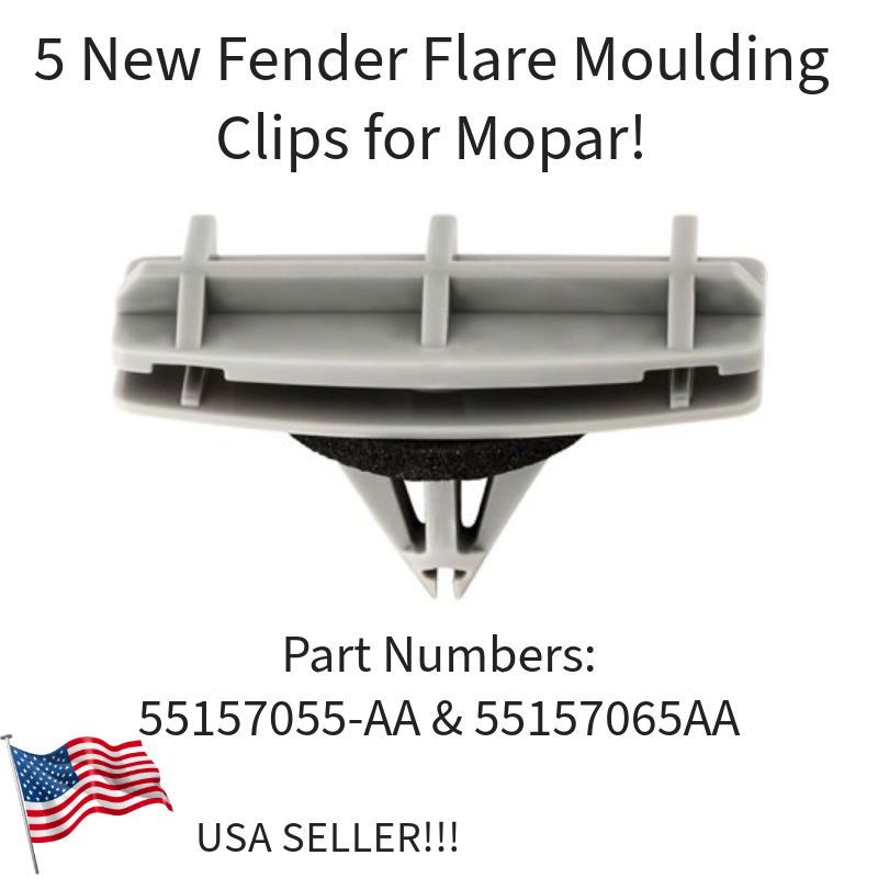 5 NEW FENDER FLARE MOULDING CLIPS! FOR MOPAR JEEP LIBERTY DODGE RAM ...