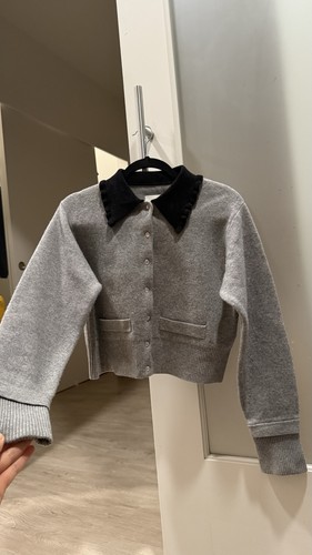 Sandro Grey Cardigan Sweater Size 6 Perfect Condition 3 Wears See Pics ...