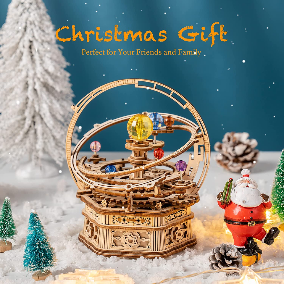 3D Wooden Puzzles for Adults Mechanical Music Box-Starry Night, DIY ...