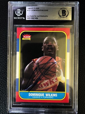 Dominique Wilkins Atlanta Hawks 1986 Fleer #121 Signed Autograph ...