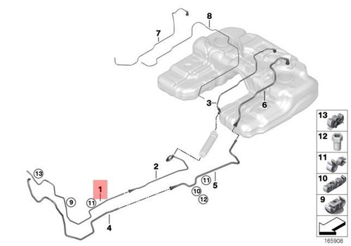 Genuine BMW E70N E71 E72 F15 F16 SAC SUV Fuel Feed Line OEM 16127203636 ...