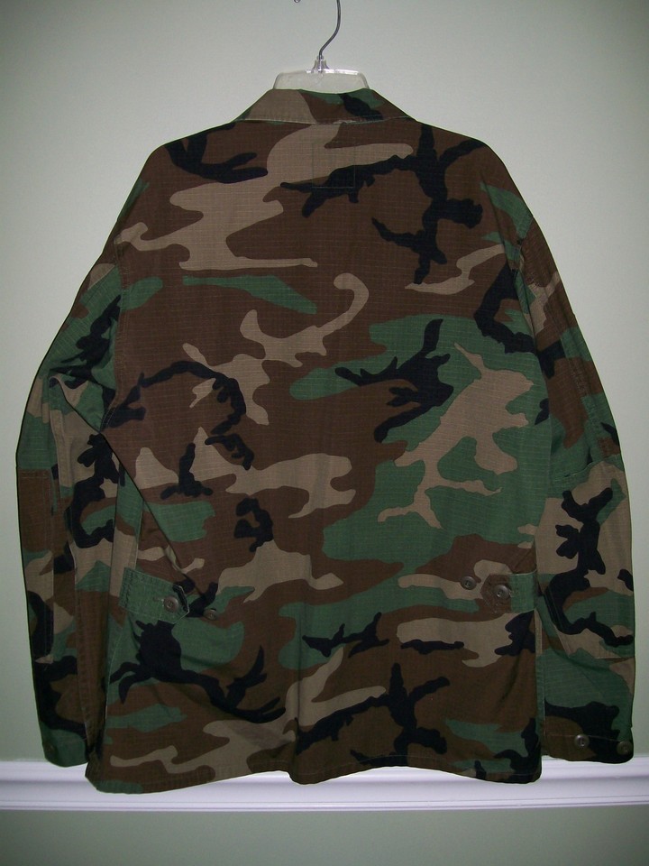 Vtg '89 USAF Chief Master Sergeant Hot Weather Woodland Camo Coat sz ...