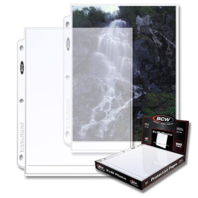 50 BCW 1-Pocket 8x10 Photo Album Pages Acid Free Archival Quality ...