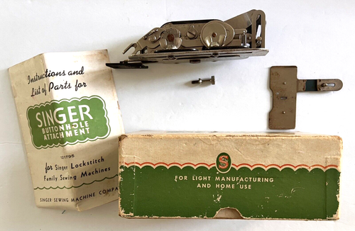 Singer Buttonholer Attachment #121795 Lock Stitch Family Sewing Low ...