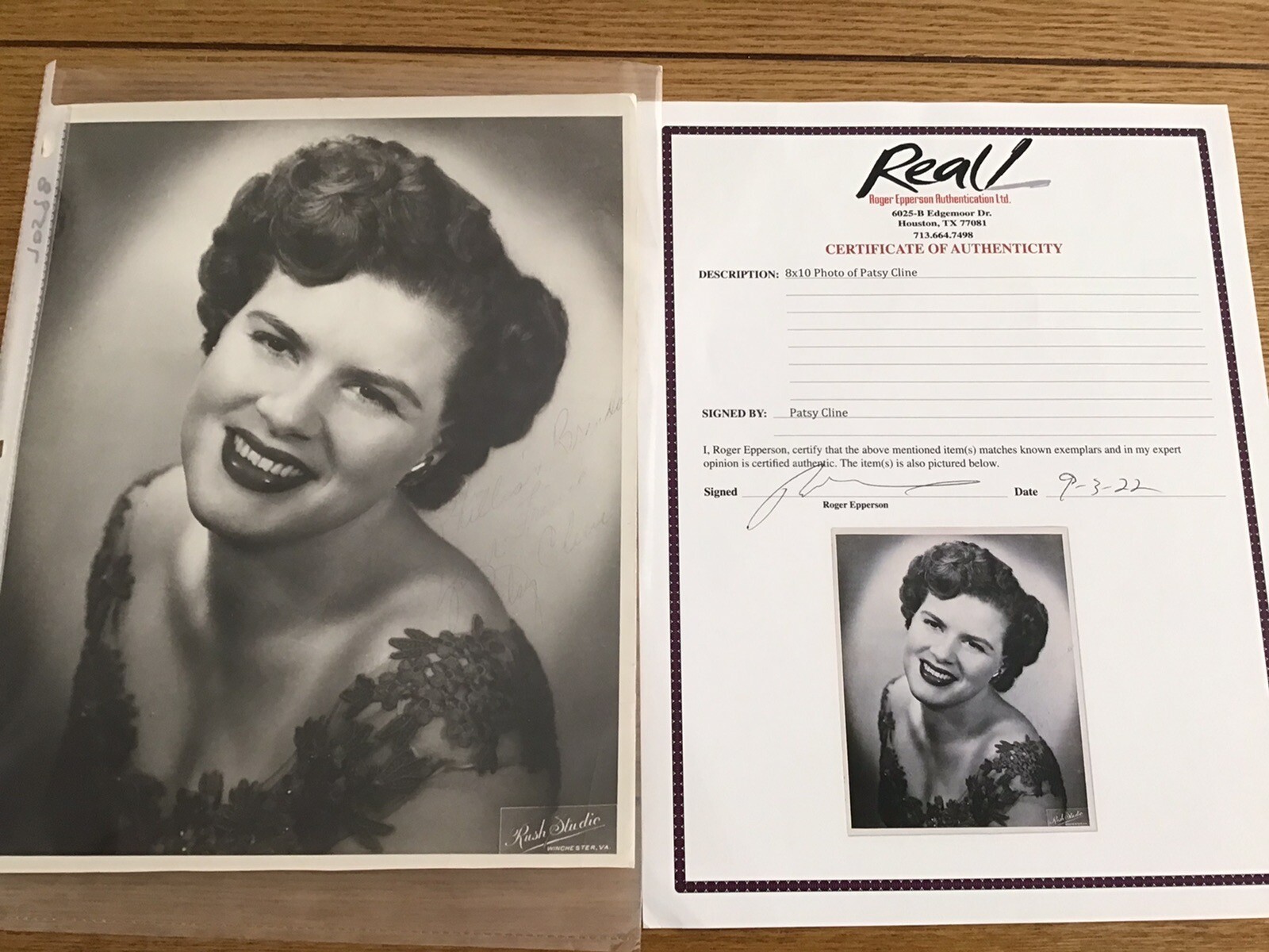 Patsy Cline Signed & Inscribed Photo Cut Auto REAL LOA Roger Epperson ...