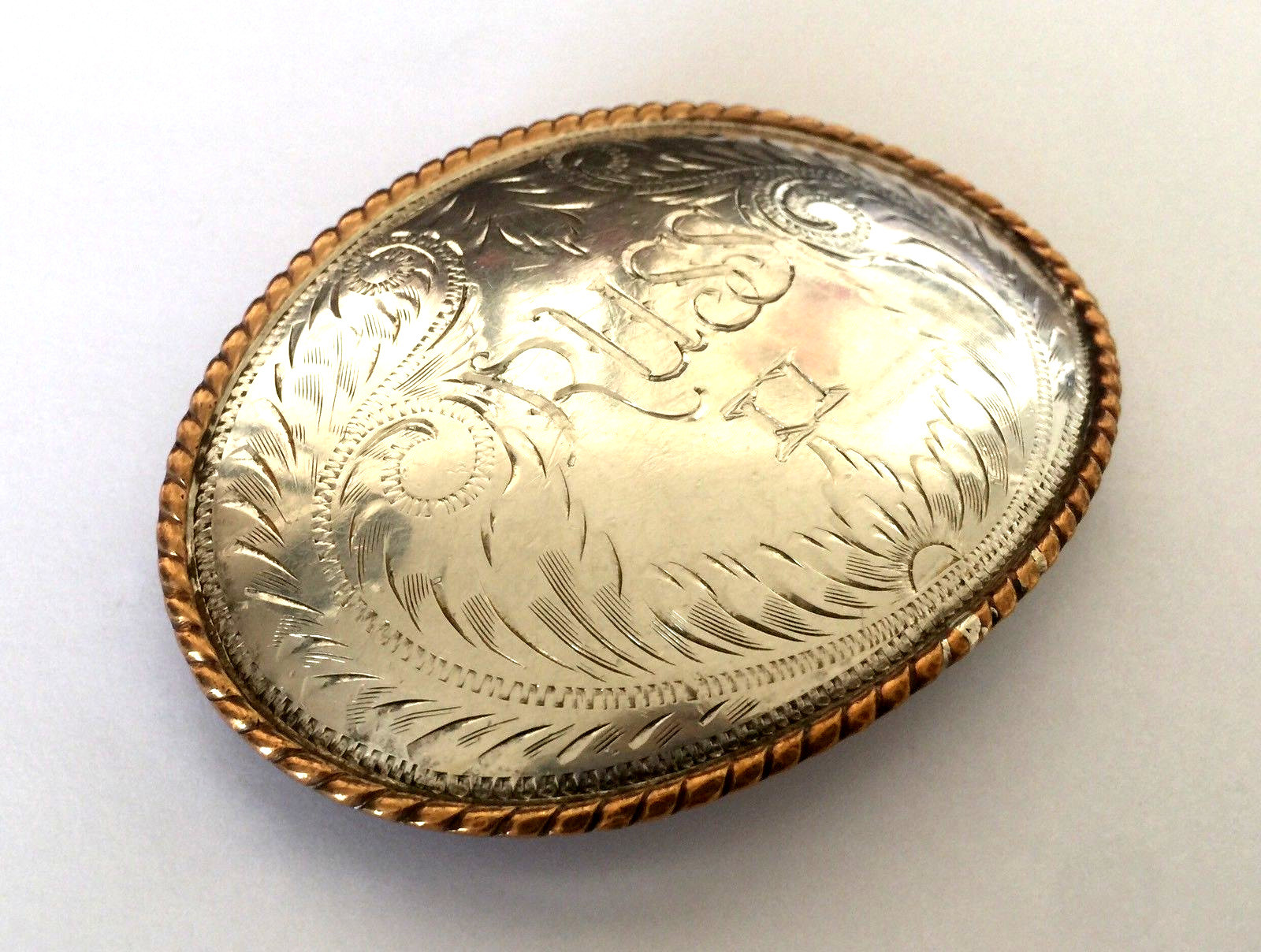 Comstock Silversmiths STERLING SILVER 925 Floral Etched Belt Buckle | eBay