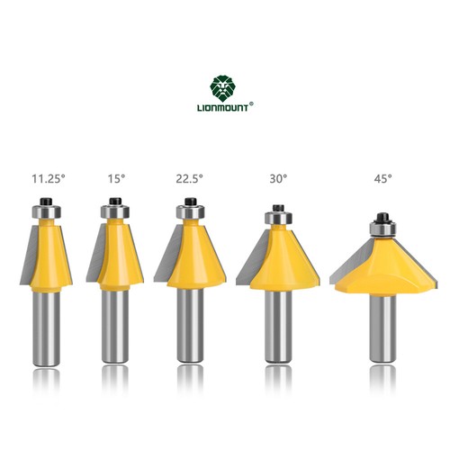 11.25° 15° 22.5° 30° 45° Chamfer & Bevel Edging Router Bit Cutter 1/2 ...