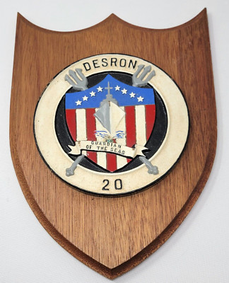 Desron 20 Naval Destroyer Ship Squadron Vintage Wall Plaque Brass ...