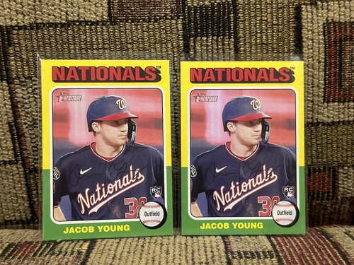 2024 Topps Heritage Baseball Jacob Young Rookie Card Lot Washington ...