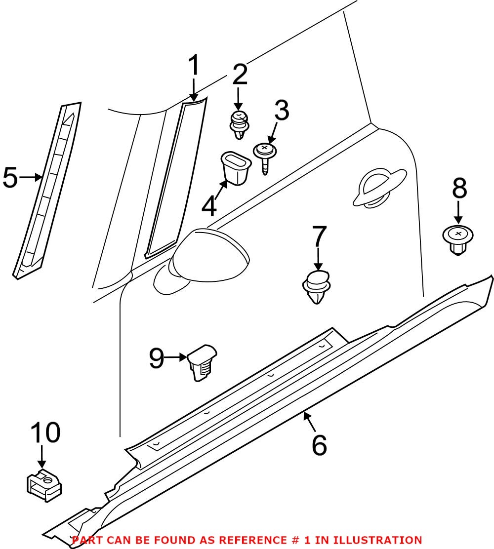 Genuine OEM Body A-Pillar Trim Panel for Mini 51137300007 | eBay