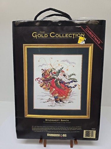 Dimensions Windswept Santa Gold Collection 8449 Counted Cross Stitch ...