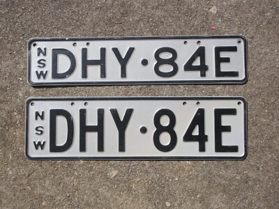 Australia New South Wales License Plate Pair DHY84E NSW Set | eBay