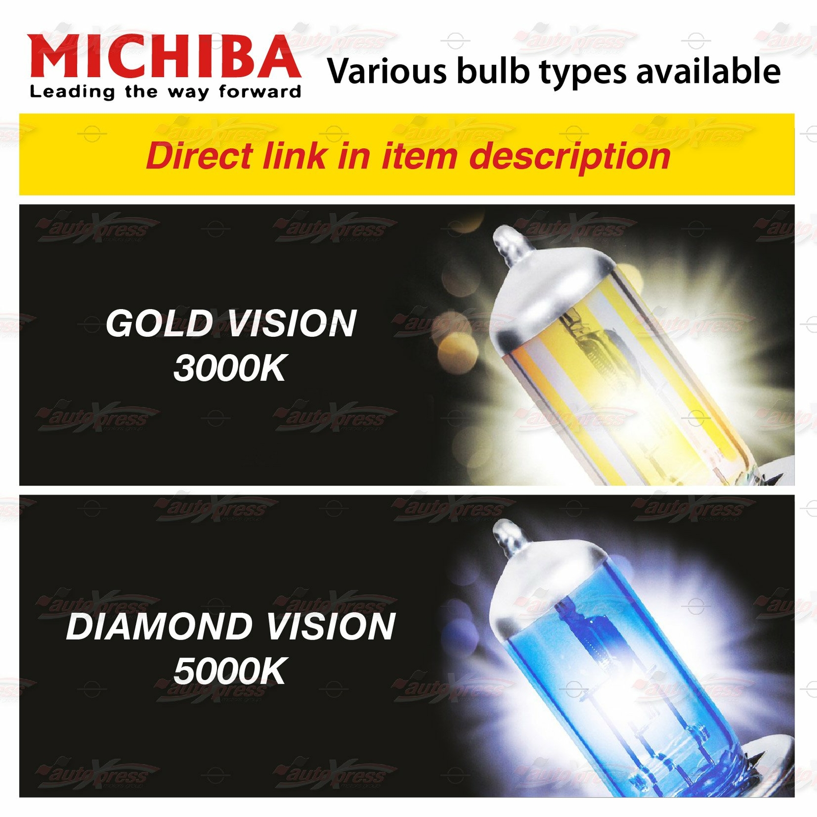 H1 448 MICHIBA 12V 55W 5000K Xenon Super WHITE Halogen HeadLight Bulbs ...