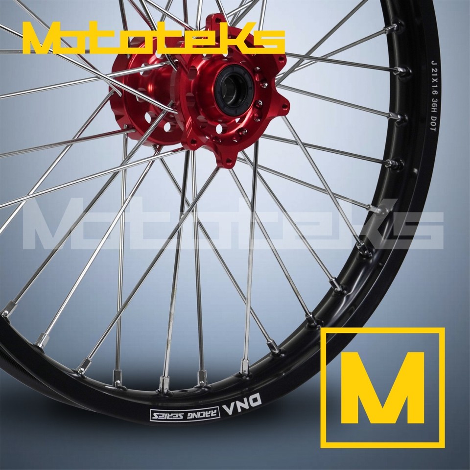 HONDA CRF450R CRF250R MX WHEEL SET DNA 21" 19" WITH CNC BILLET ALUMINUM ...