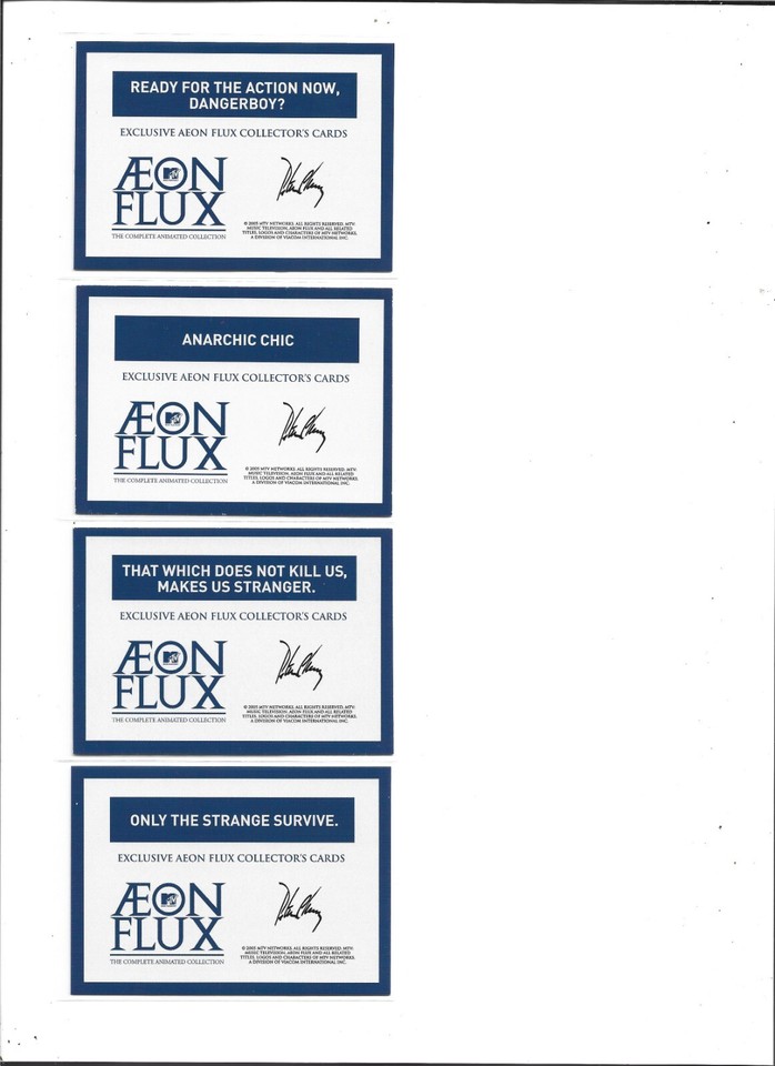 Aeon Flux Promo Card Set Animated Series MTV Viacom 2005 | eBay