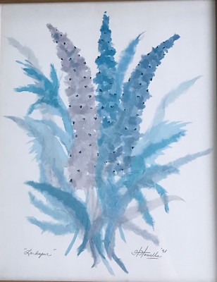 HENRY HOWELLS FLOWER ART "LARKSPUR" 1991 FRAMED & SIGNED | eBay