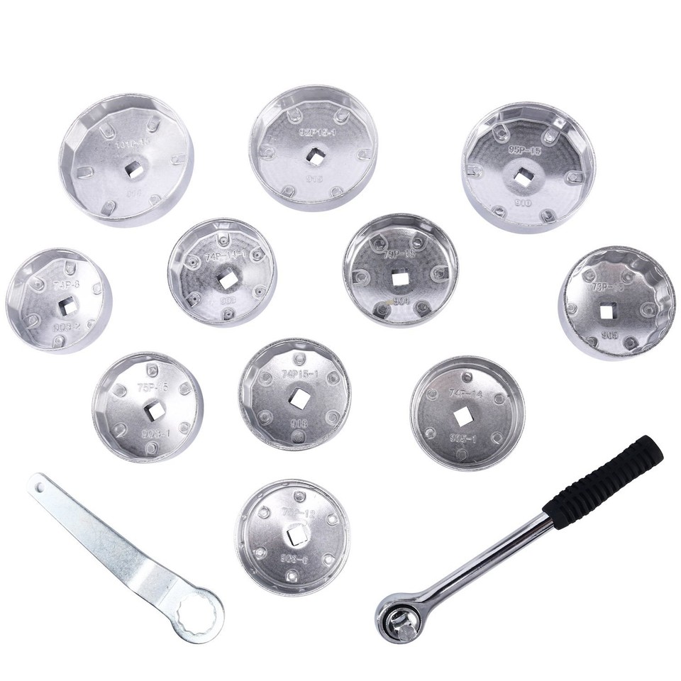23Pcs Oil Filter Removal Cap Type Wrench Socket Set Auto Aluminum Alloy ...