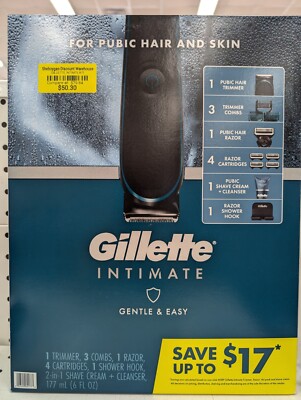 Gillette Intimate Men’s Gentle And Easy Pubic Hair Grooming Kit Store ...