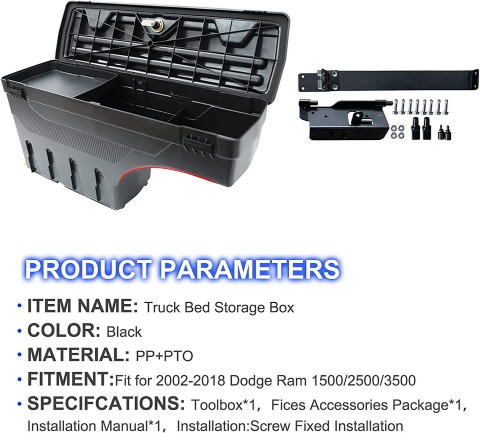 Fit For Ford Ranger 2023 2024 Lockable Storage Box Case Truck Bed ...