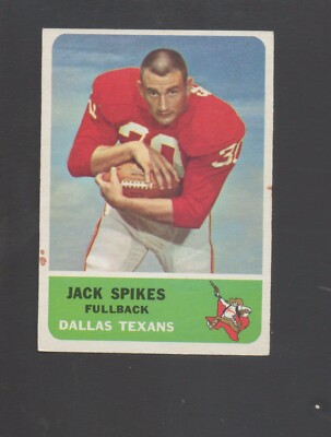 1962 Fleer Football Card #23 Jack Spikes-Dallas Texans Ex Card | eBay