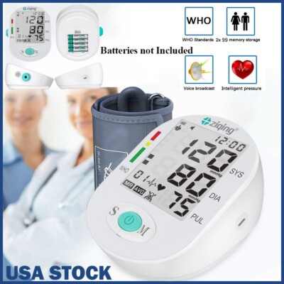 Blood Pressure Monitor Machine Upper Arm Tester Cuff Automatic BP Heart ...