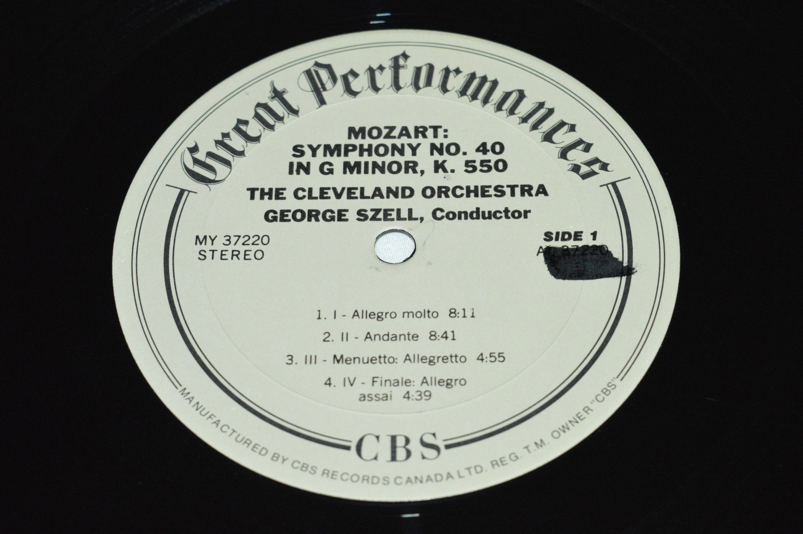 GEORGE SZELL Mozart Symphony No. 40/41 Jupiter LP CBS Great ...