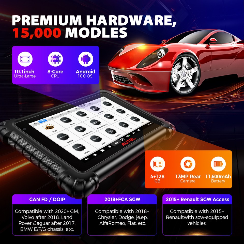 Autel MaxiSys MS906 MAX Coding Full System Diagnostic Scanner Tool up ...