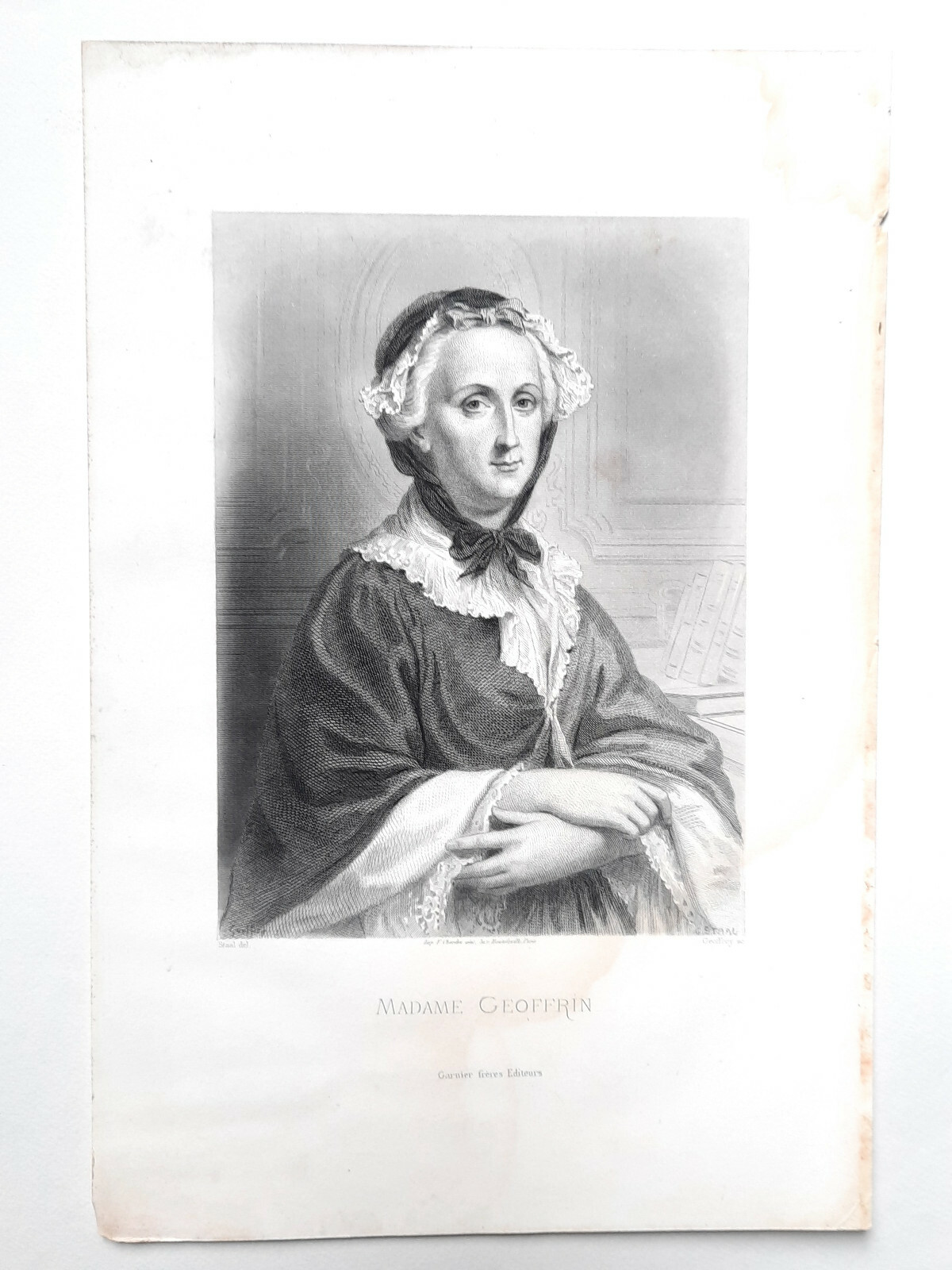 MADAME GEOFFRIN Portrait GRAVURE Geoffroy STAAL Garnier XIX° | eBay
