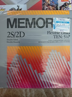 Memorex 5 1/4" Flexible Disks Diskettes Floppy Disk 2S/2D 10 Pack -New ...