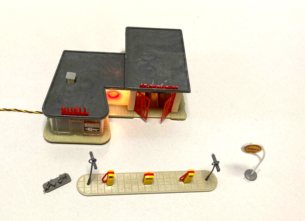 Faller B-217 H0 Shell Tankstelle mit Beleuchtung, 1:87, sehr selten und ...