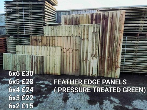 Feather Edge Fence Panel 6x6 5x6 4x6 3x6 2x6 Delivery Available | eBay