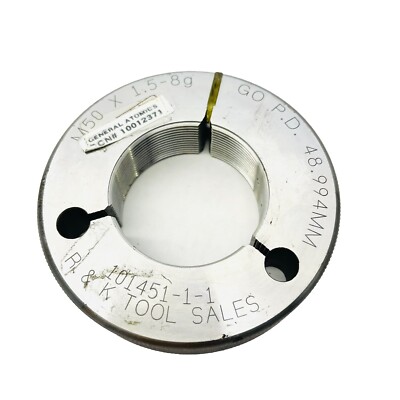 M50 X 1.5 6g METRIC THREAD RING GAGES 50 GO P.D. | eBay
