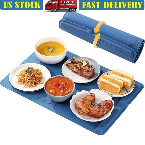 Electric Warming Tray Food Warmer Adjustable Temp Timer Silicone ...